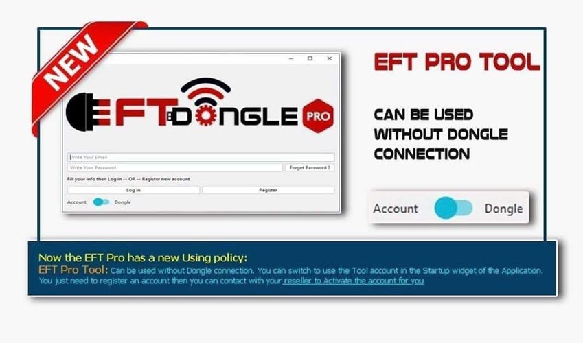 EFT Pro Tool License (no need Dongle)